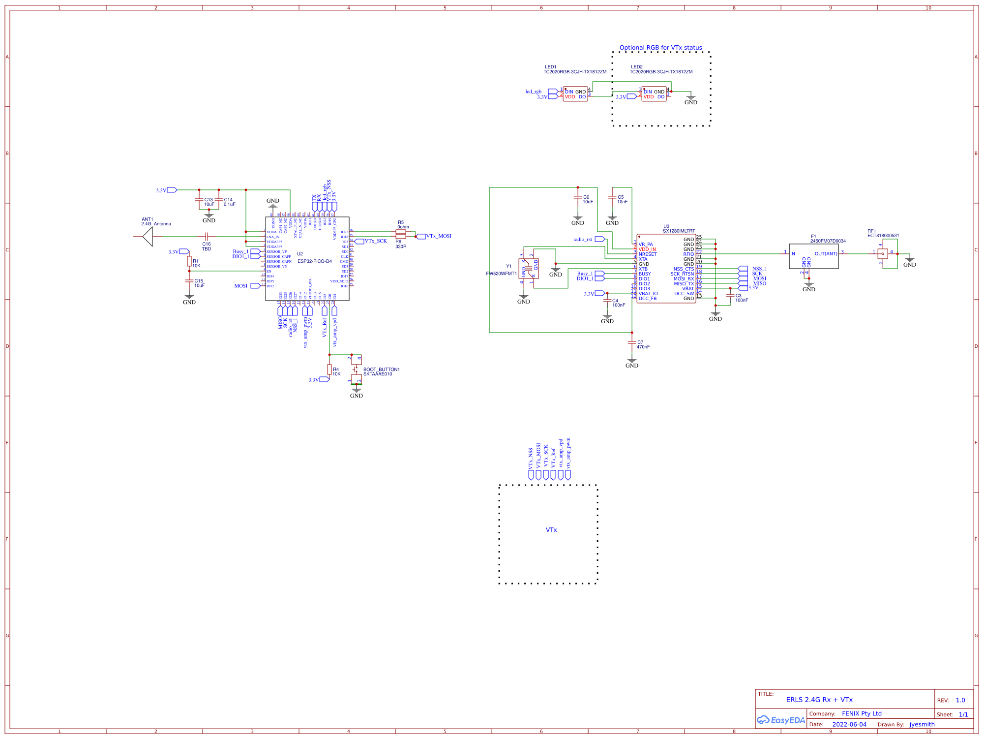 ExpressLRS Whoop Rx VTx Receiver - OSHWLab