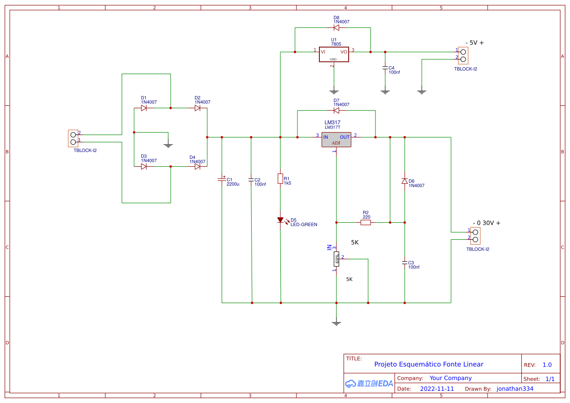 Projeto Fonte Linear - OSHWLab