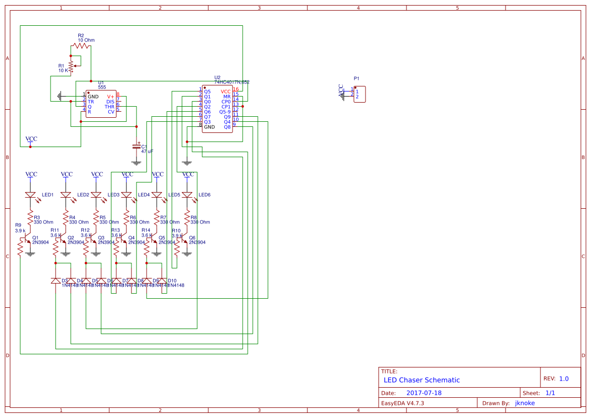 LED Chaser - EasyEDA open source hardware lab