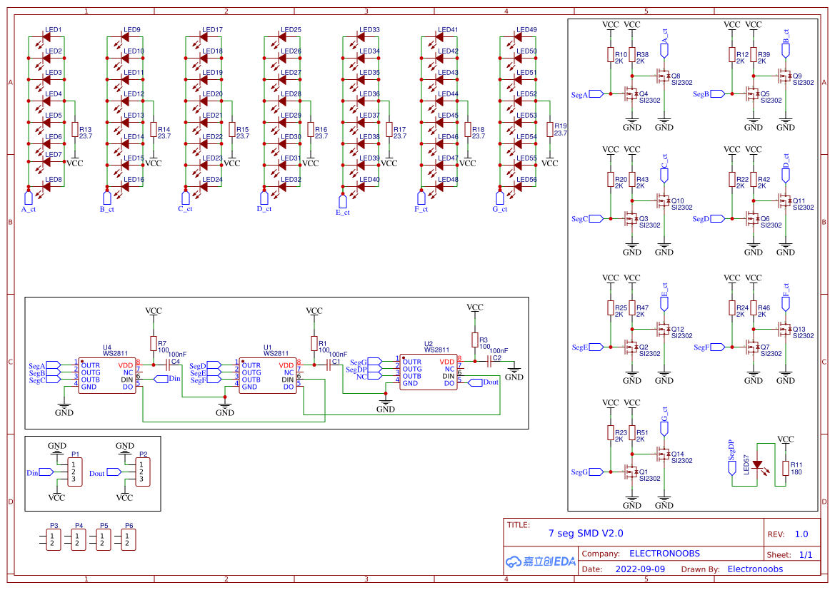 7-segment display SMT order V2 - OSHWLab