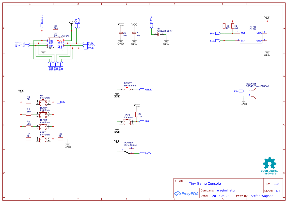 ATtiny85 TinyGamer SMD - Platform for creating and sharing projects - OSHWLab