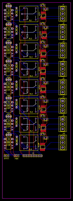 8-Channel Relay Driver Module with power measurement ACS712 - OSHWLab