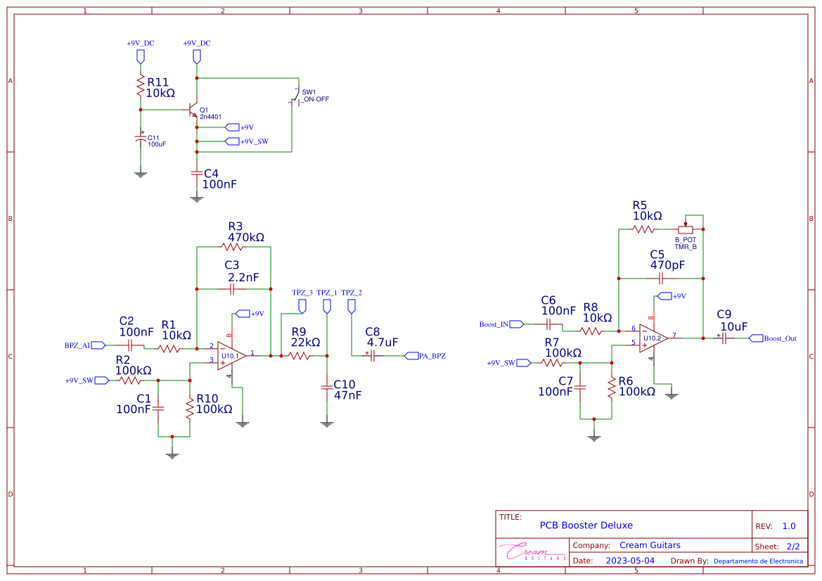 A3 Booster Preamp - EasyEDA open source hardware lab