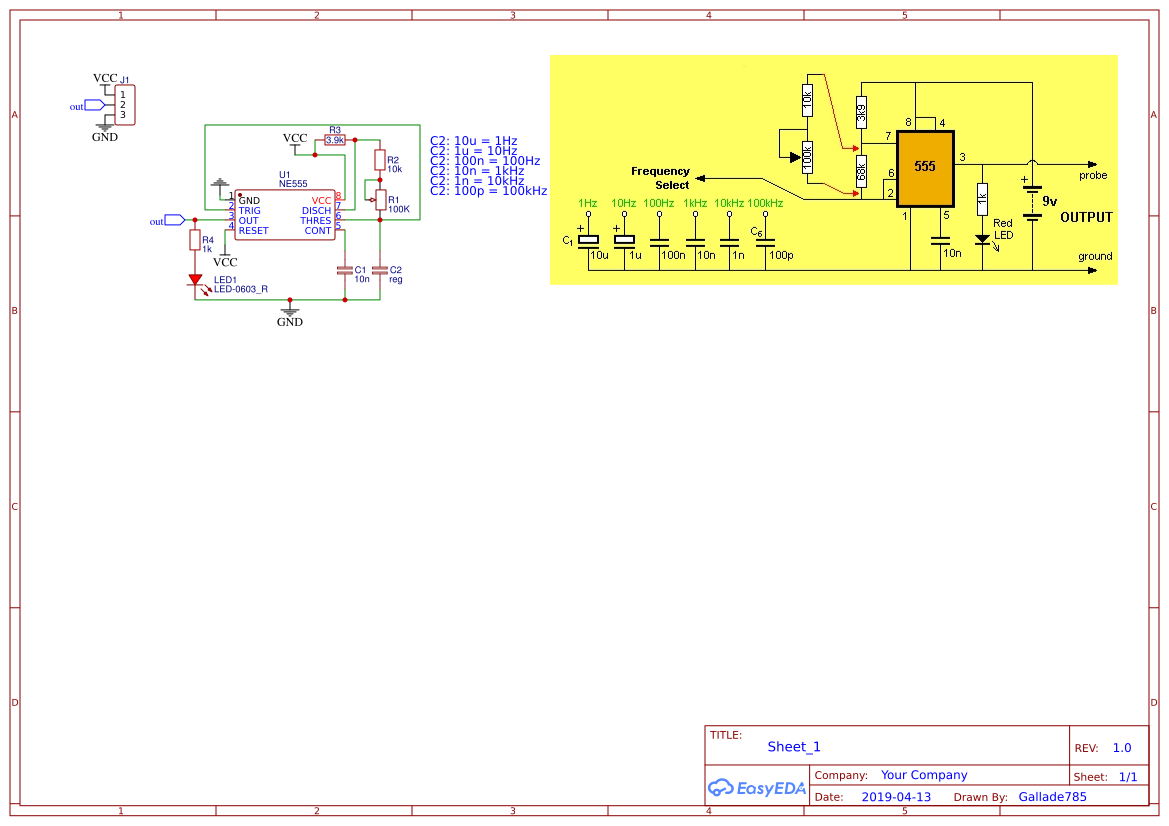 Autoclicker NE555 - EasyEDA open source hardware lab