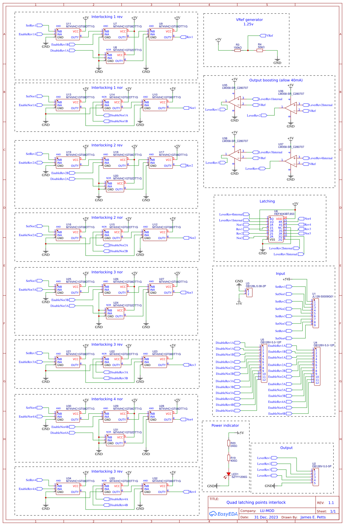 LU-MOD quad latching points interlock - EasyEDA open source hardware lab