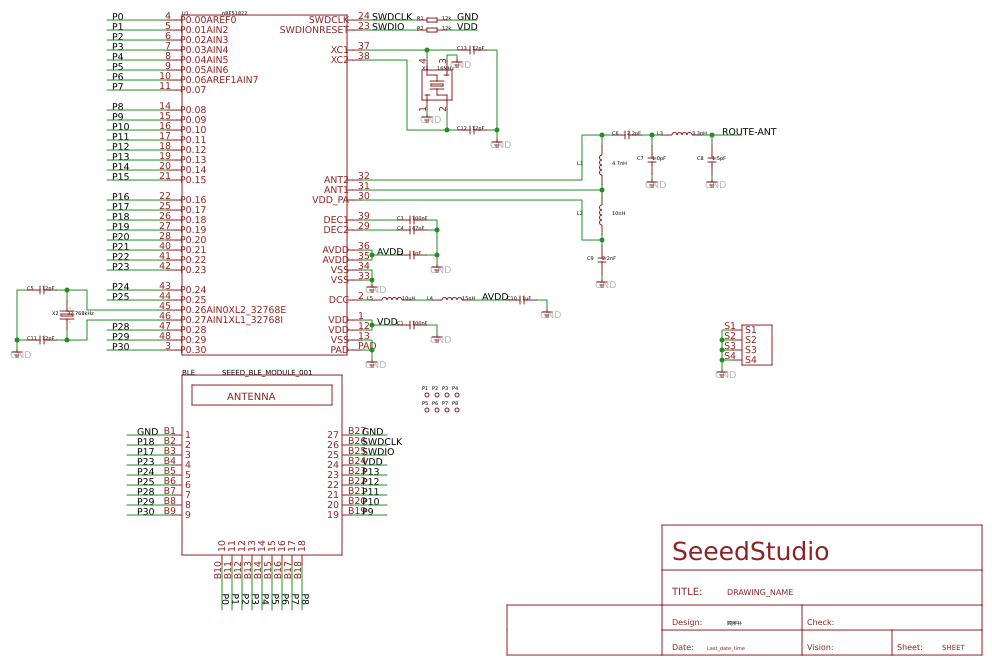 Seeed Micro BLE Module w/ Cortex-M0 Based nRF51822 SoC - OSHWLab