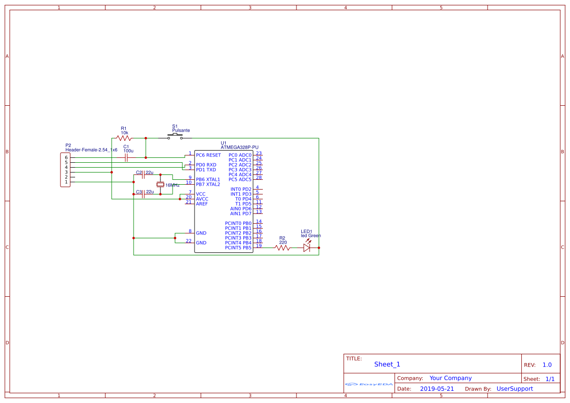 Programmatore Atmega - OSHWLab