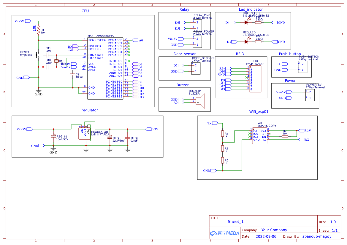 doorlock RFID - EasyEDA open source hardware lab