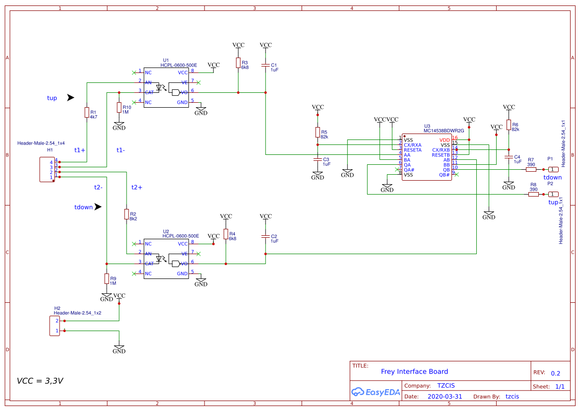 Schaltbild Frey Interface Board - Platform for creating and sharing projects - OSHWLab