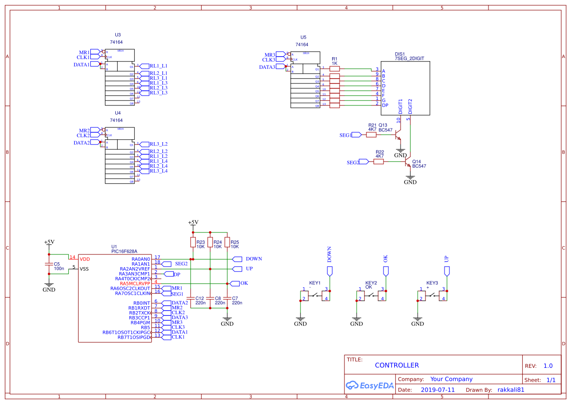 TRAFFIC LIGHTS BY PIC16F628A - EasyEDA open source hardware lab