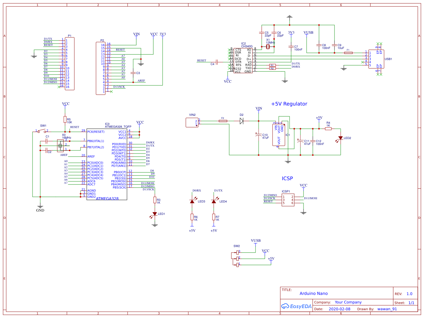 Arduino Nano - EasyEDA open source hardware lab