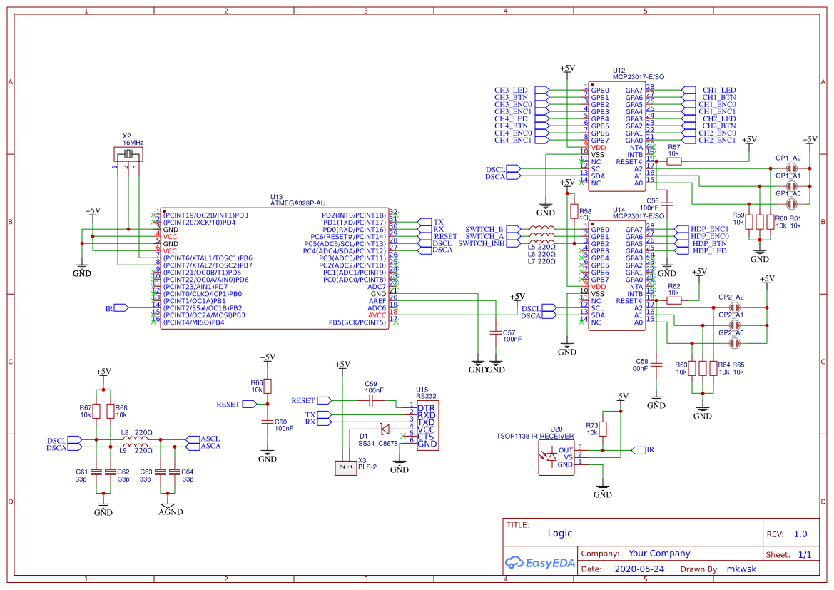 Digitally Controlled Audio Mixer - OSHWLab