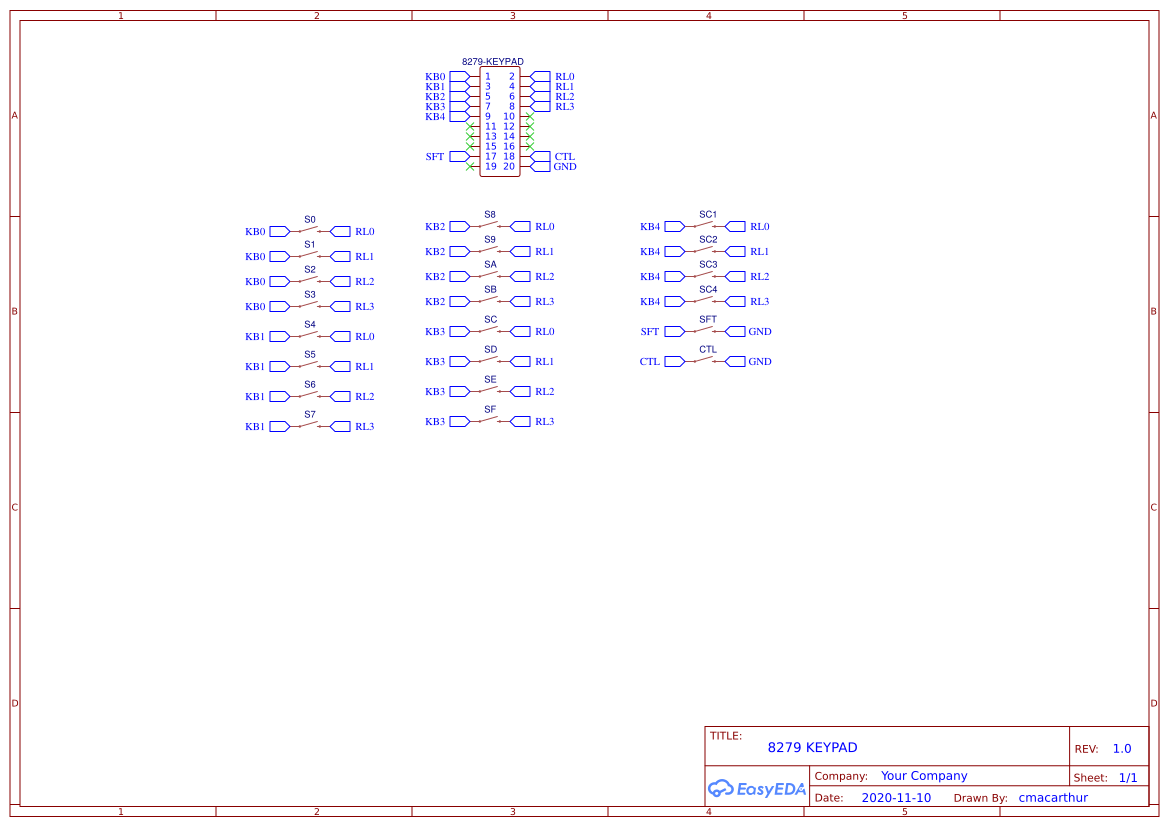 8279 KEYPAD - EasyEDA open source hardware lab