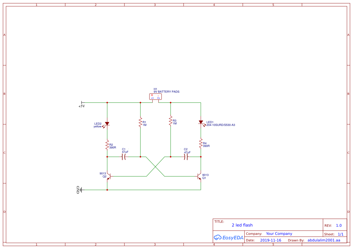2 LED Flash - EasyEDA open source hardware lab