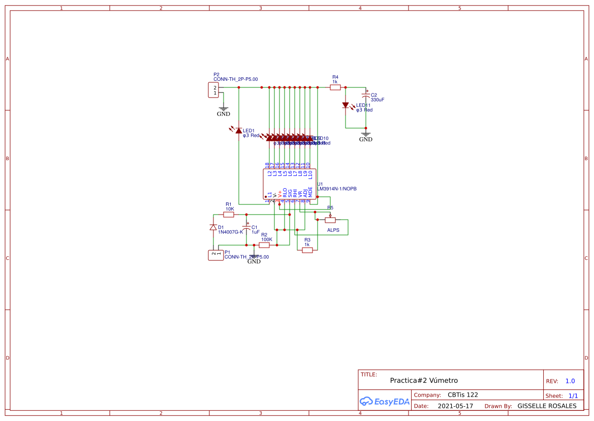 Practica #2 Vúmetro - Platform for creating and sharing projects - OSHWLab