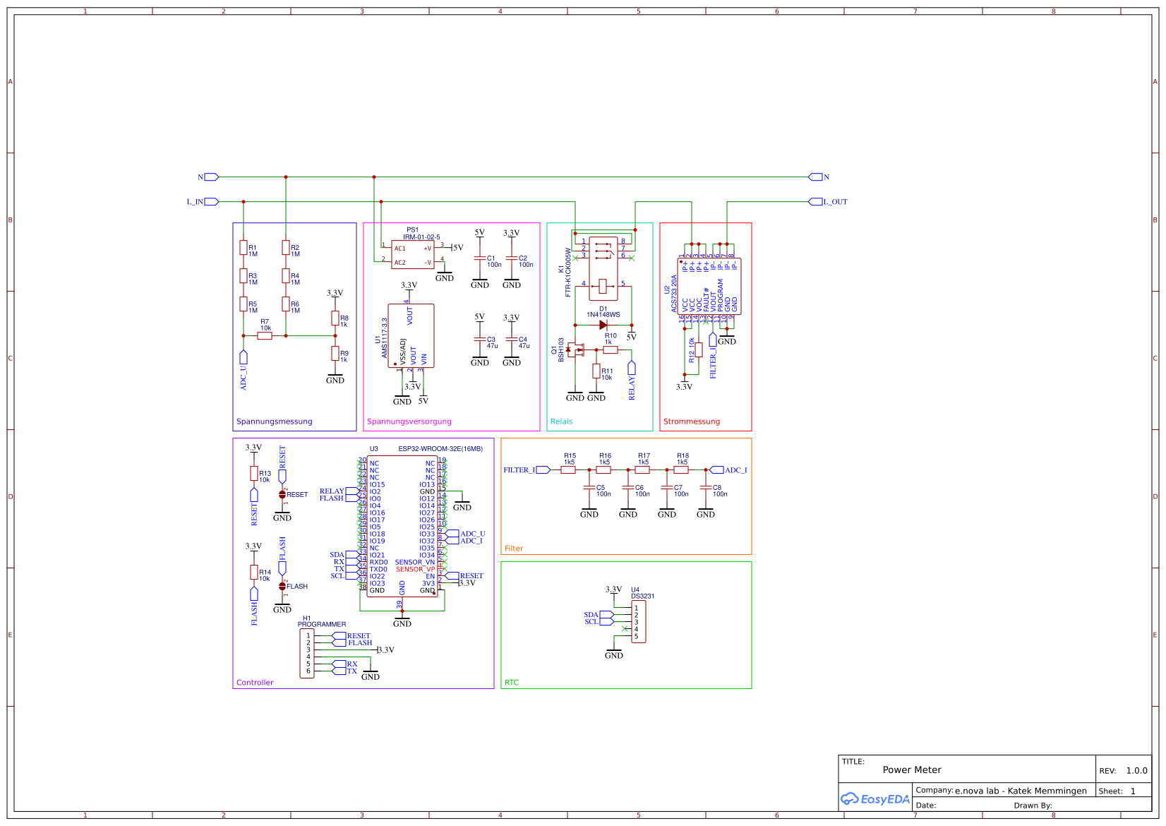 Power Meter - EasyEDA open source hardware lab