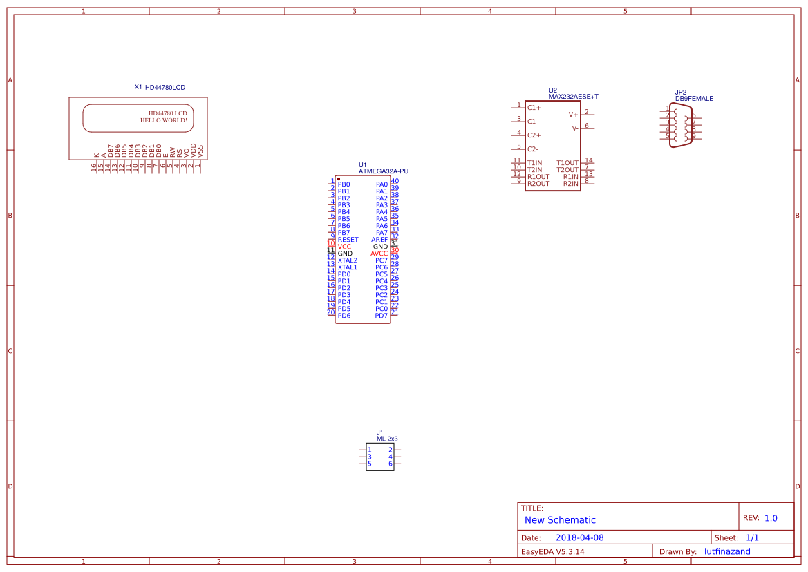 Mikrokontroller med LCD & max232 - EasyEDA open source hardware lab