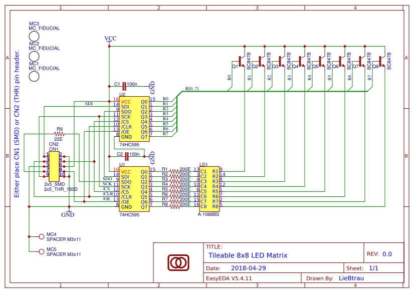 Tileable-8x8-LED-matrix - EasyEDA open source hardware lab