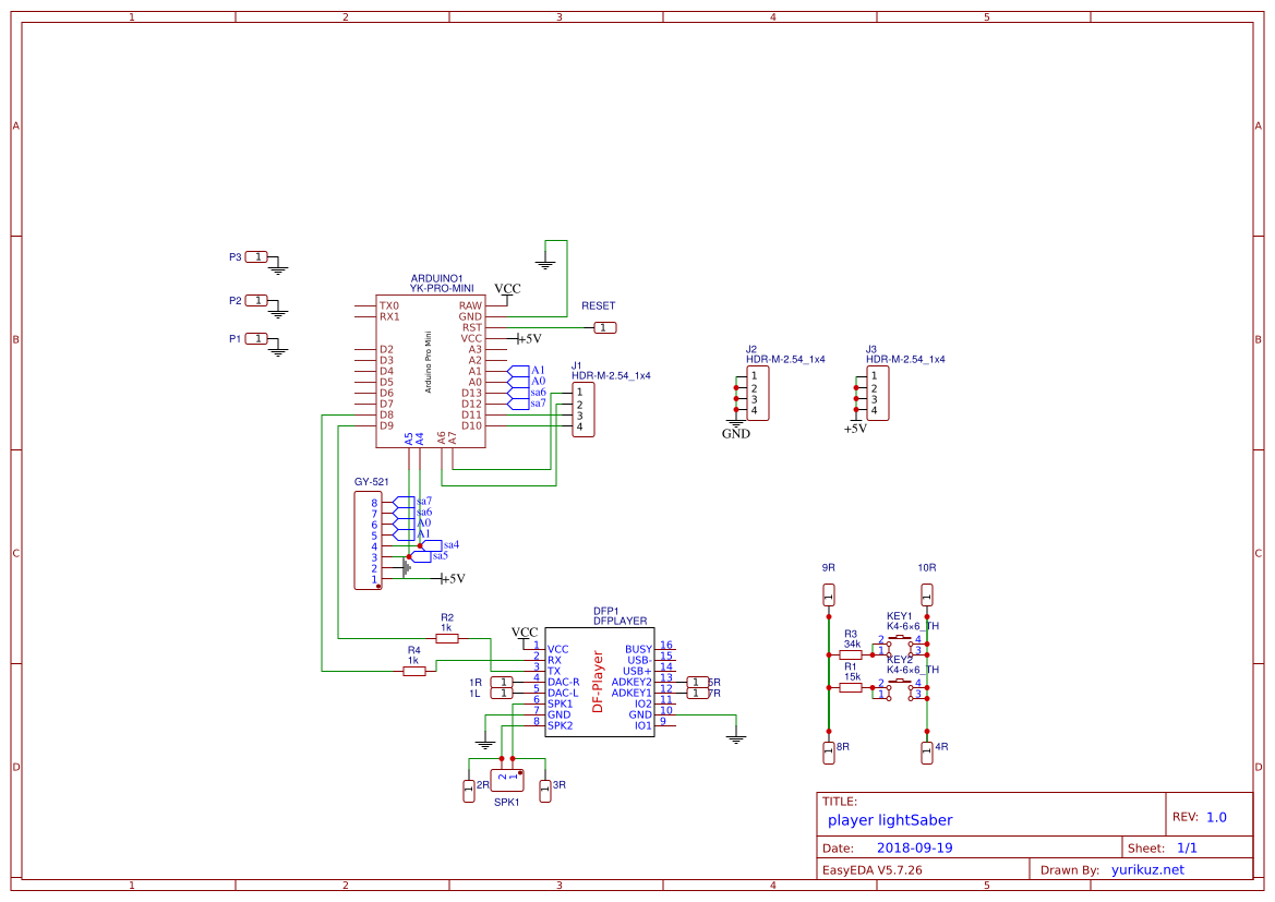 Arduino-Player-LightSaber - EasyEDA open source hardware lab
