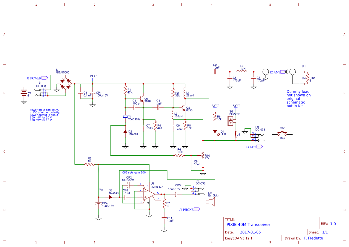 Pixie 40m Tranceiver - OSHWLab