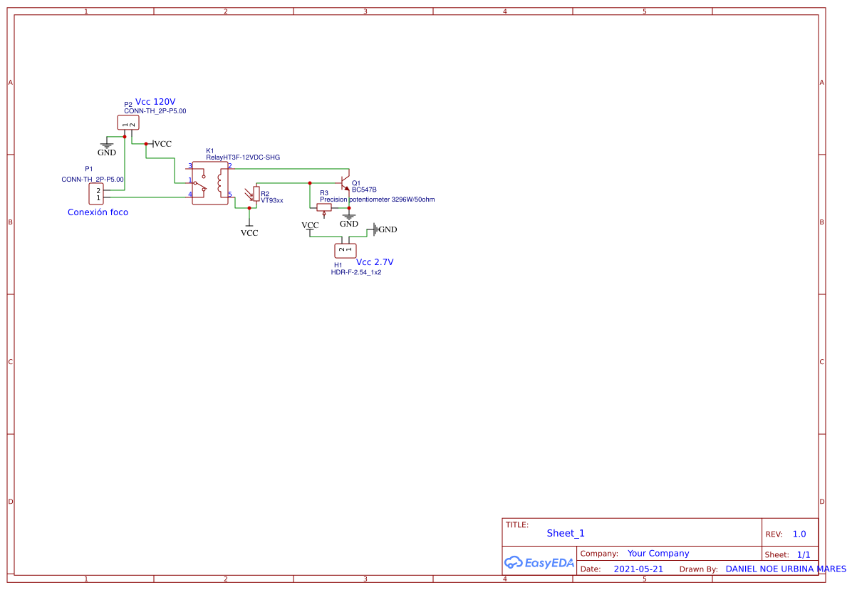 Práctica #1 Encender Foco 120V - EasyEDA open source hardware lab