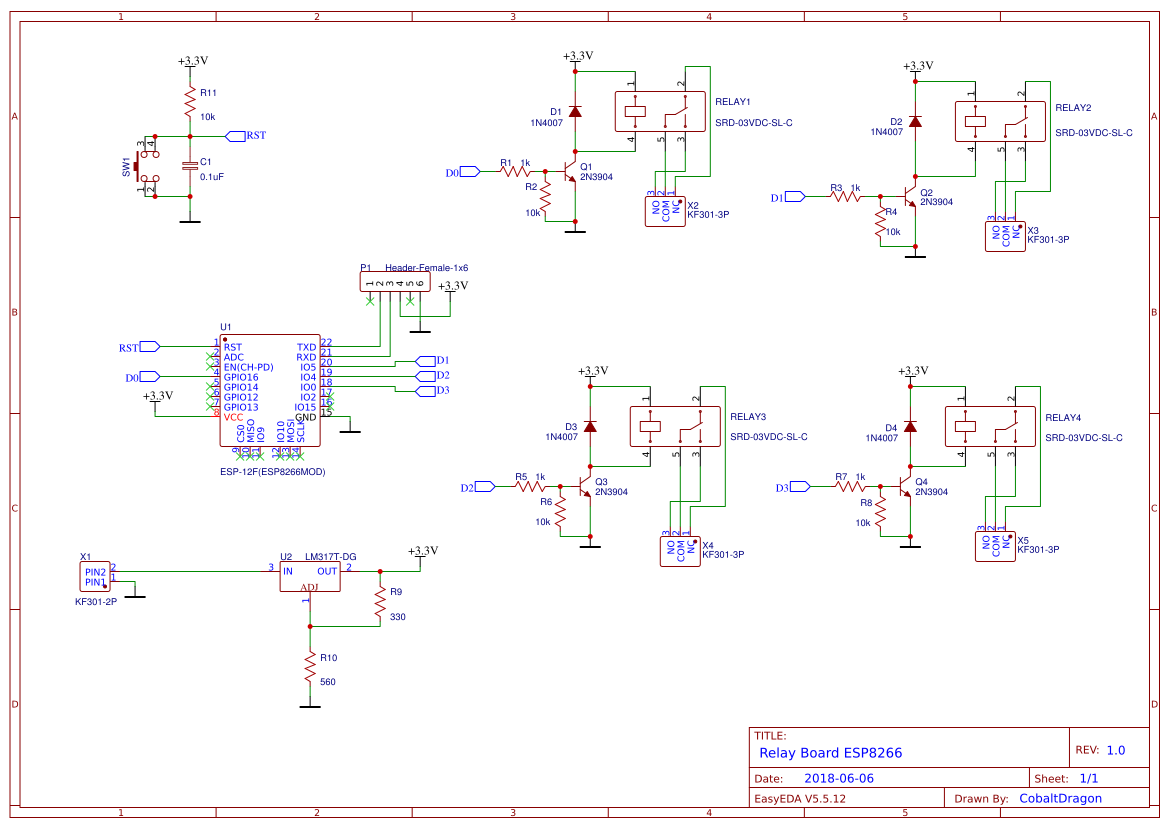 ESP8266 Relay Board_mod - OSHWLab