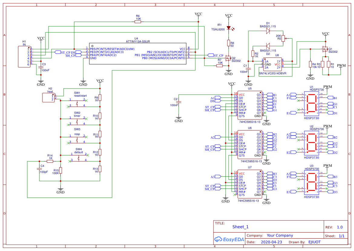 Aptechka_attiny13_7seg_LUT - Platform for creating and sharing projects - OSHWLab