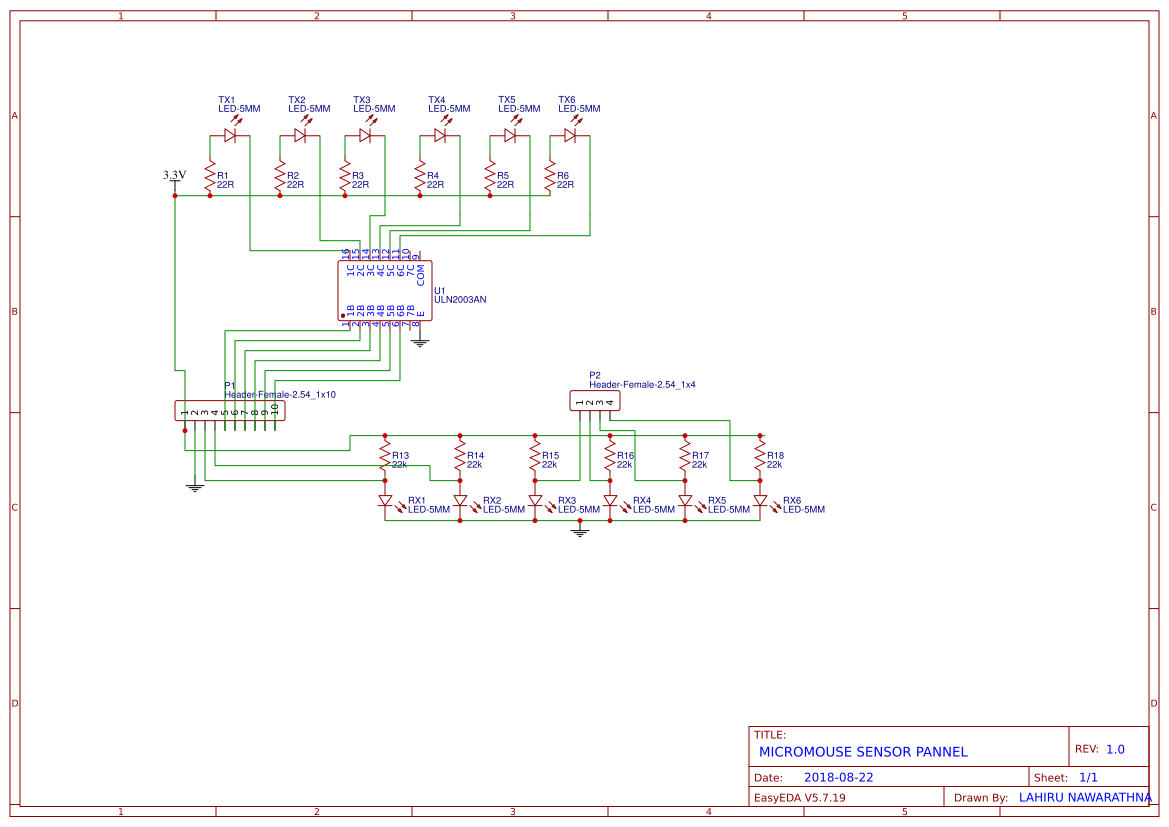 micromouse sensor pannel - EasyEDA open source hardware lab