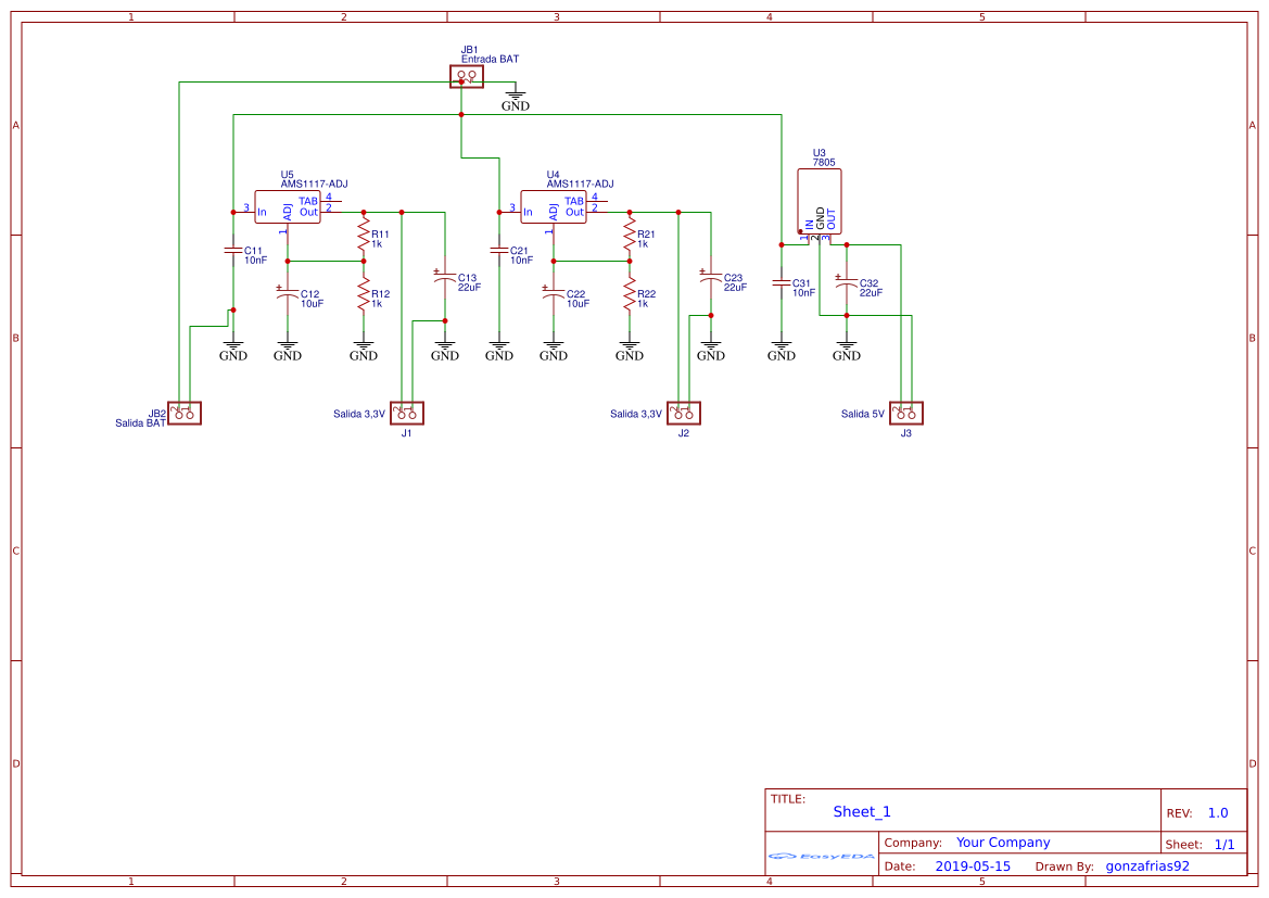 Fuente regulada 5-3.3-BAT - OSHWLab