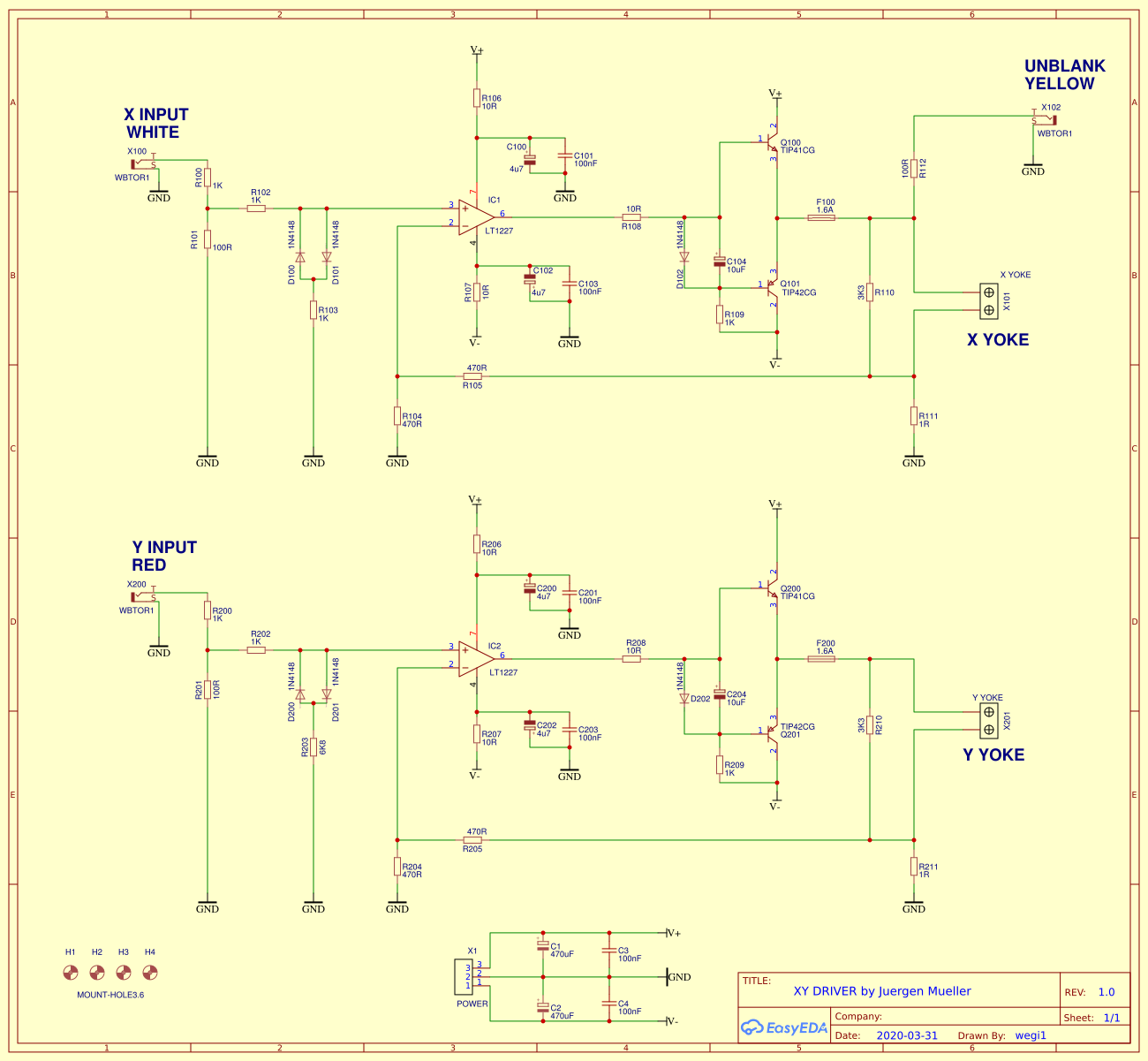 VECTOR DEFLECTION XY BOARD - EasyEDA open source hardware lab