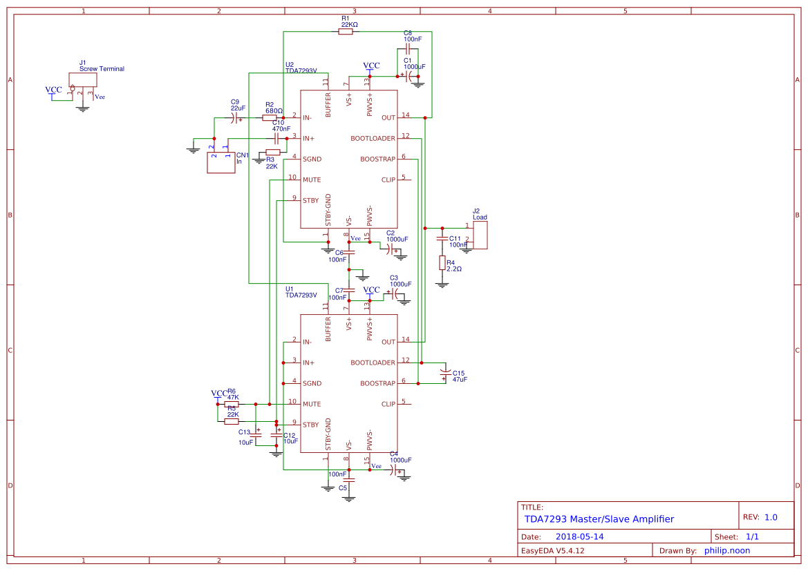 TDA7293 Amplifier - EasyEDA open source hardware lab
