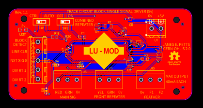 LU-MOD track circuit block single signal driver 5v - EasyEDA open source hardware lab