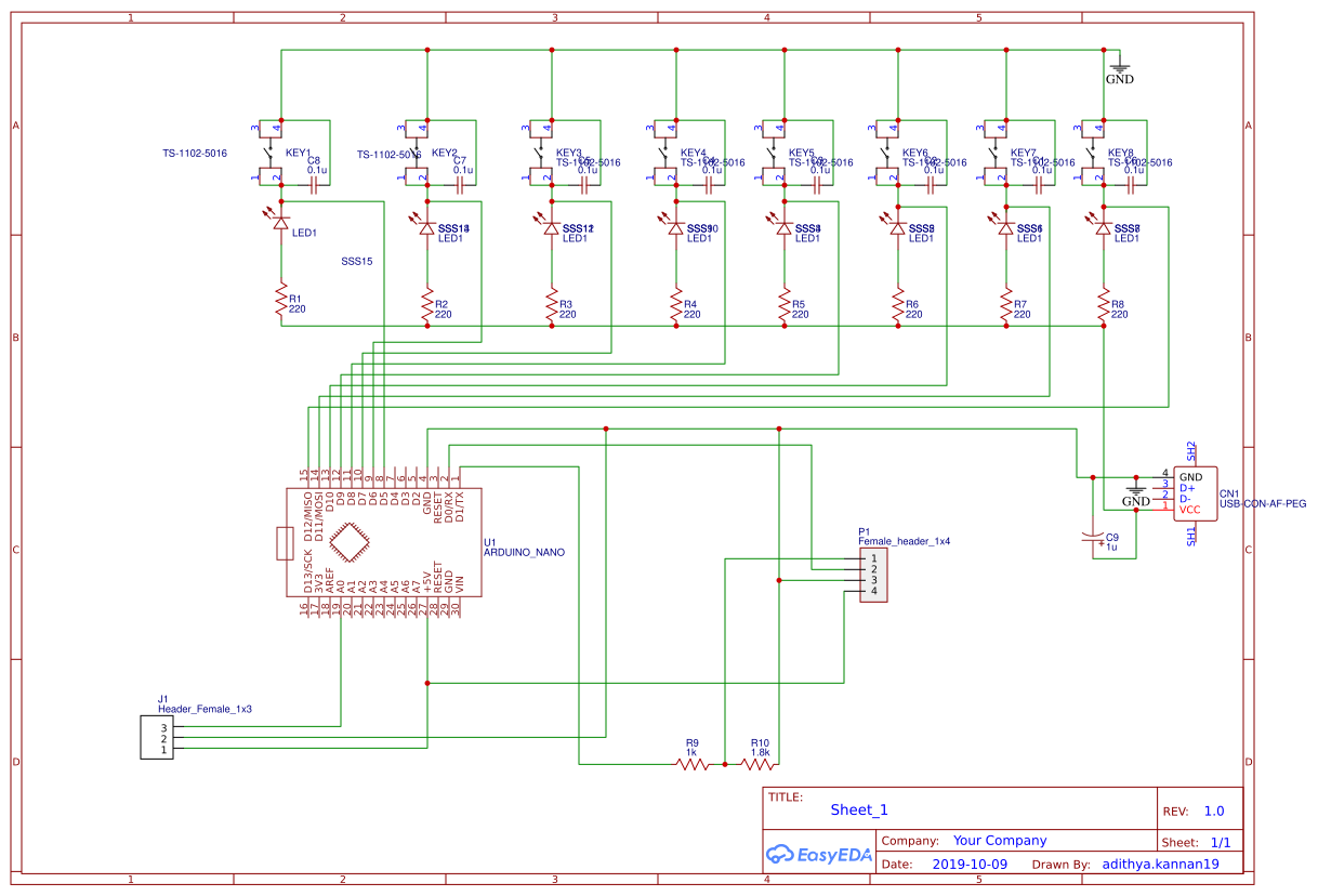 MIDI Flute - EasyEDA open source hardware lab