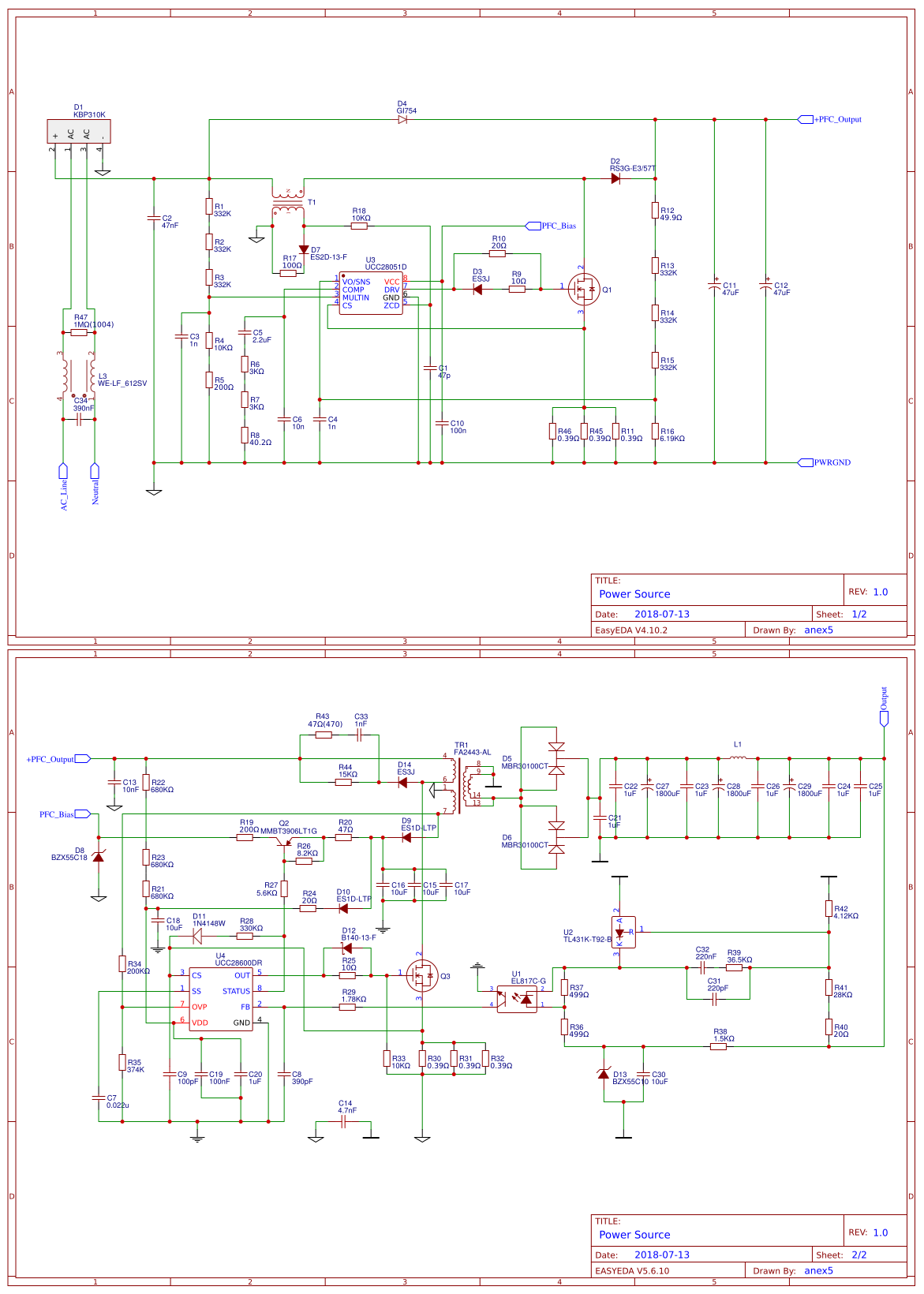120W AC-DC PFC PSU - OSHWLab