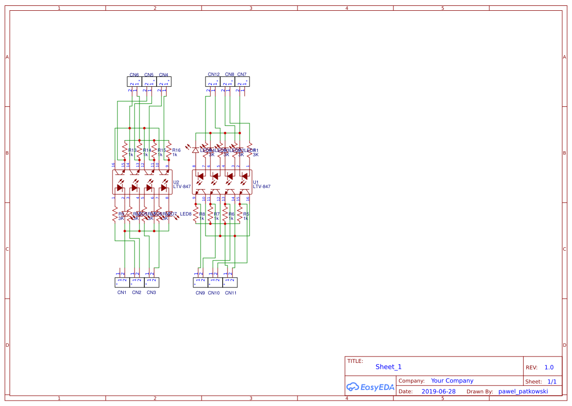 IN/OUT Optocoupler board - OSHWLab