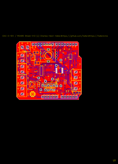 DAC / RS485 and OLED Arduino Shield - EasyEDA open source hardware lab
