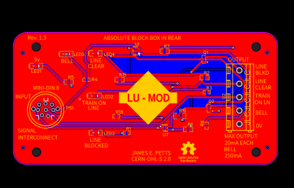 LU-MOD absolute block box in rear - OSHWLab
