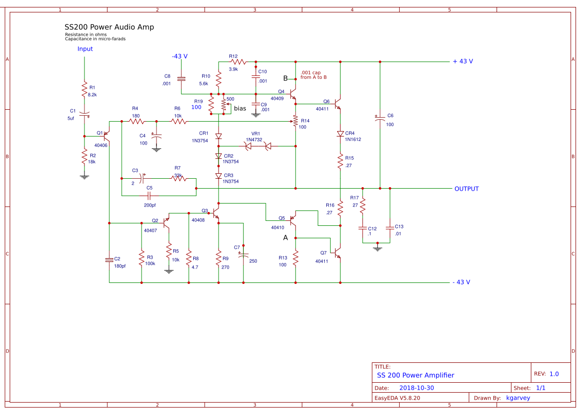 ss200 Audio Amp - EasyEDA open source hardware lab