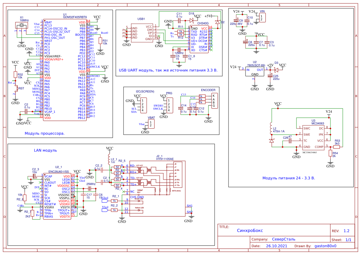 sinhroboxSTM_Lan_V3 - Platform for creating and sharing projects - OSHWLab