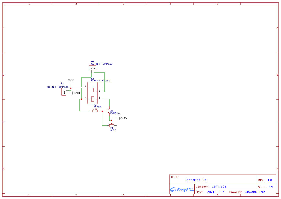 Sensor de luz - Platform for creating and sharing projects - OSHWLab