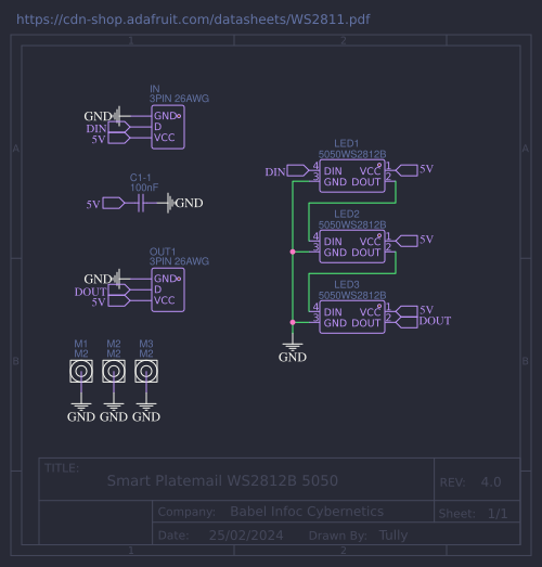 Cyberpunk PCB LED Platemail - EasyEDA open source hardware lab