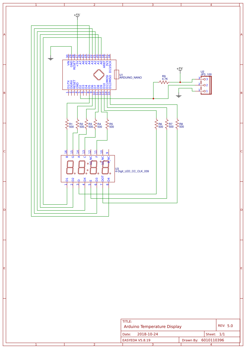 Arduino Temperature Display - OSHWLab