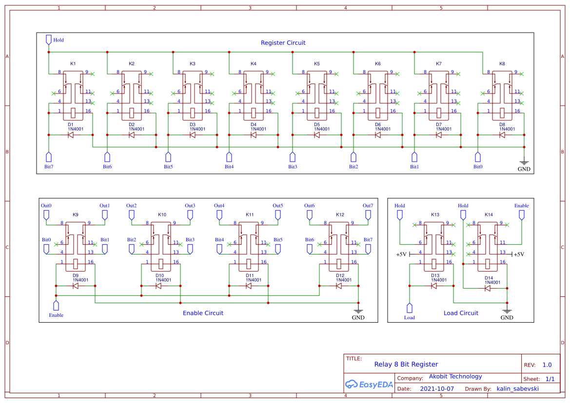 Relay 8 Bit Register - OSHWLab