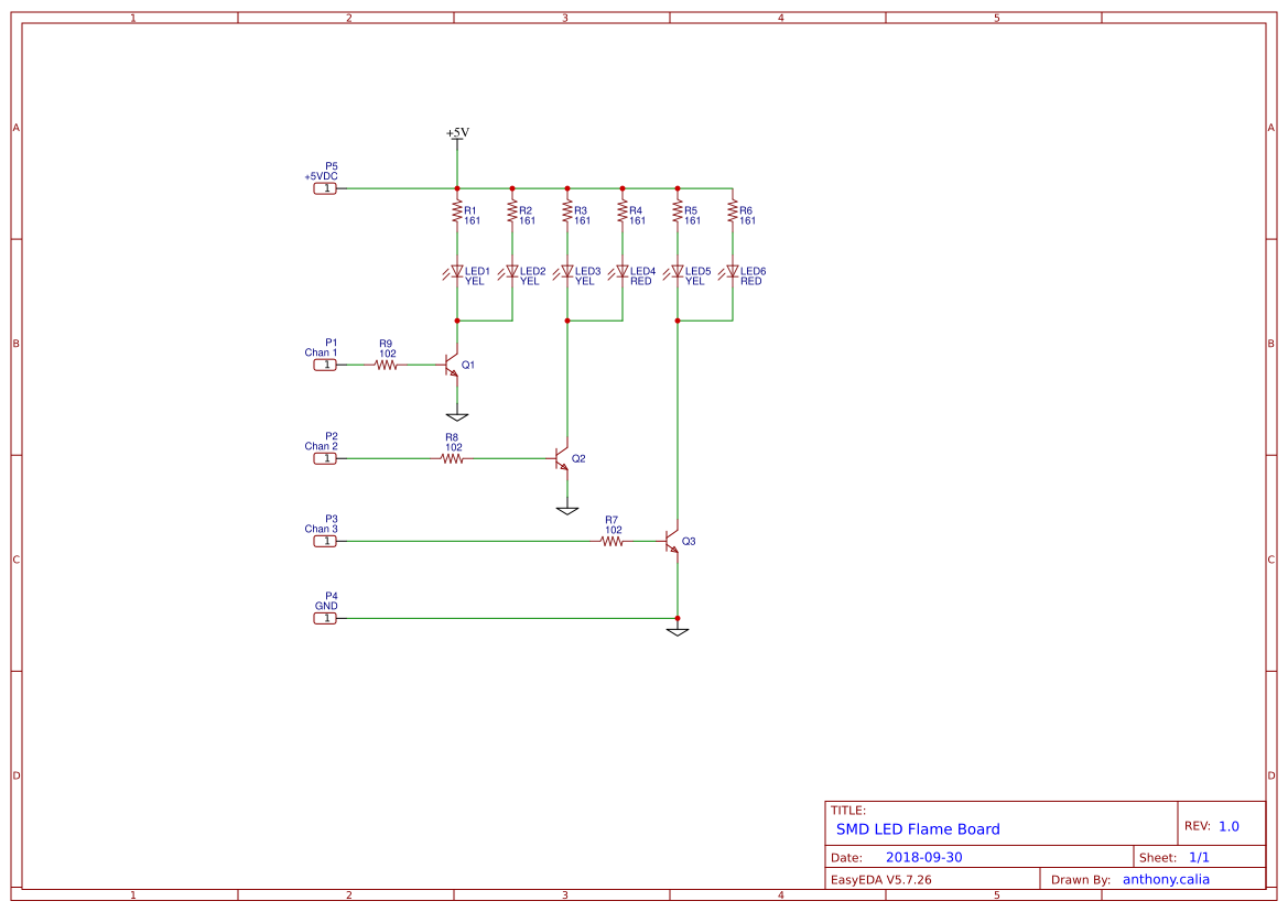 SMD LED Board for Flame Simulator - OSHWLab