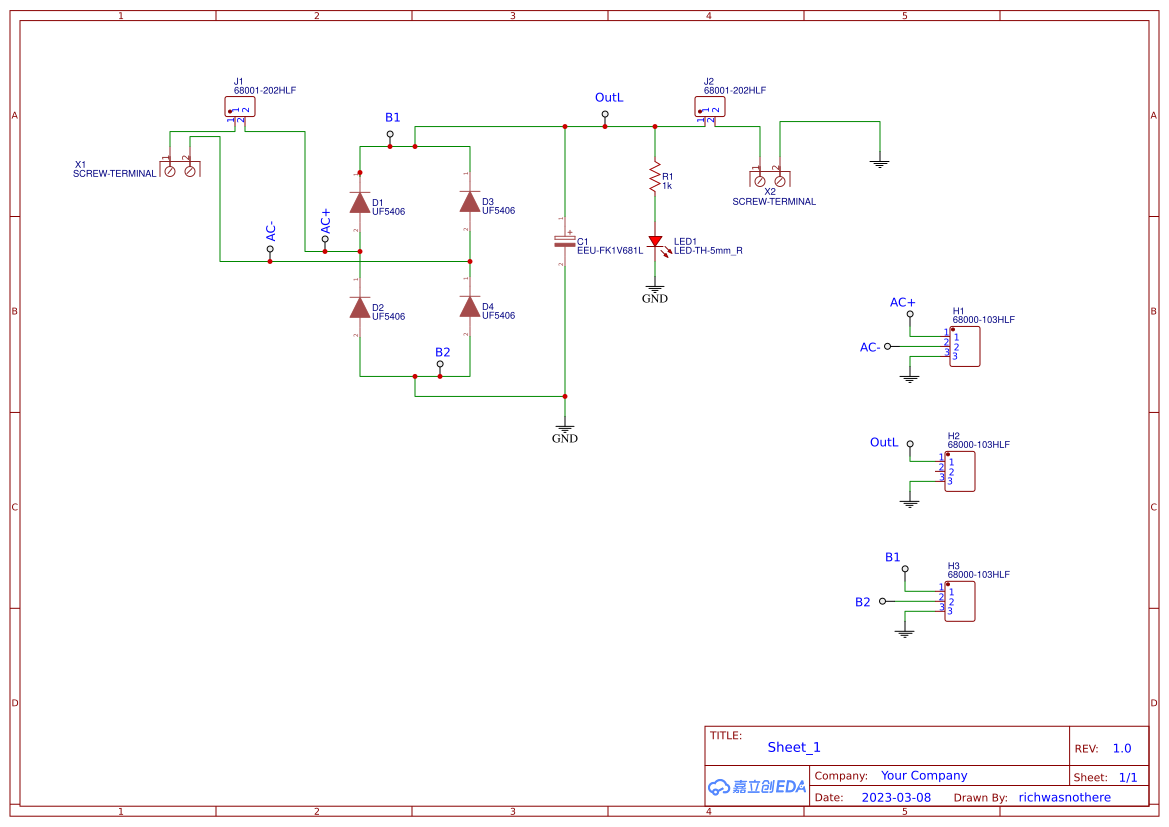 Full Bridge Rectifier V1 - OSHWLab