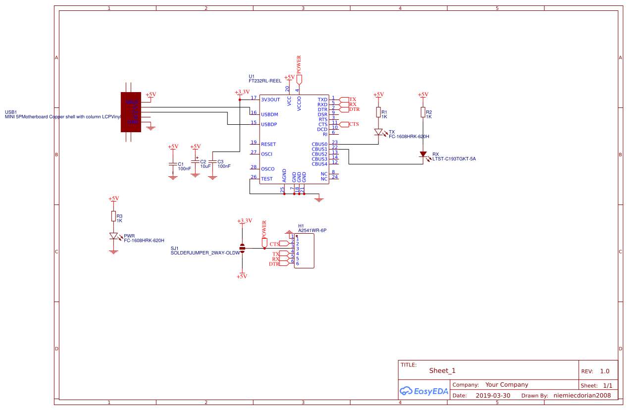 FTDI Breakout for Arduino (FB0000) - EasyEDA open source hardware lab