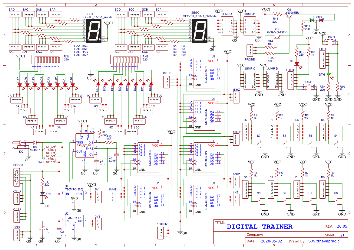 Digital Trainer - EasyEDA open source hardware lab