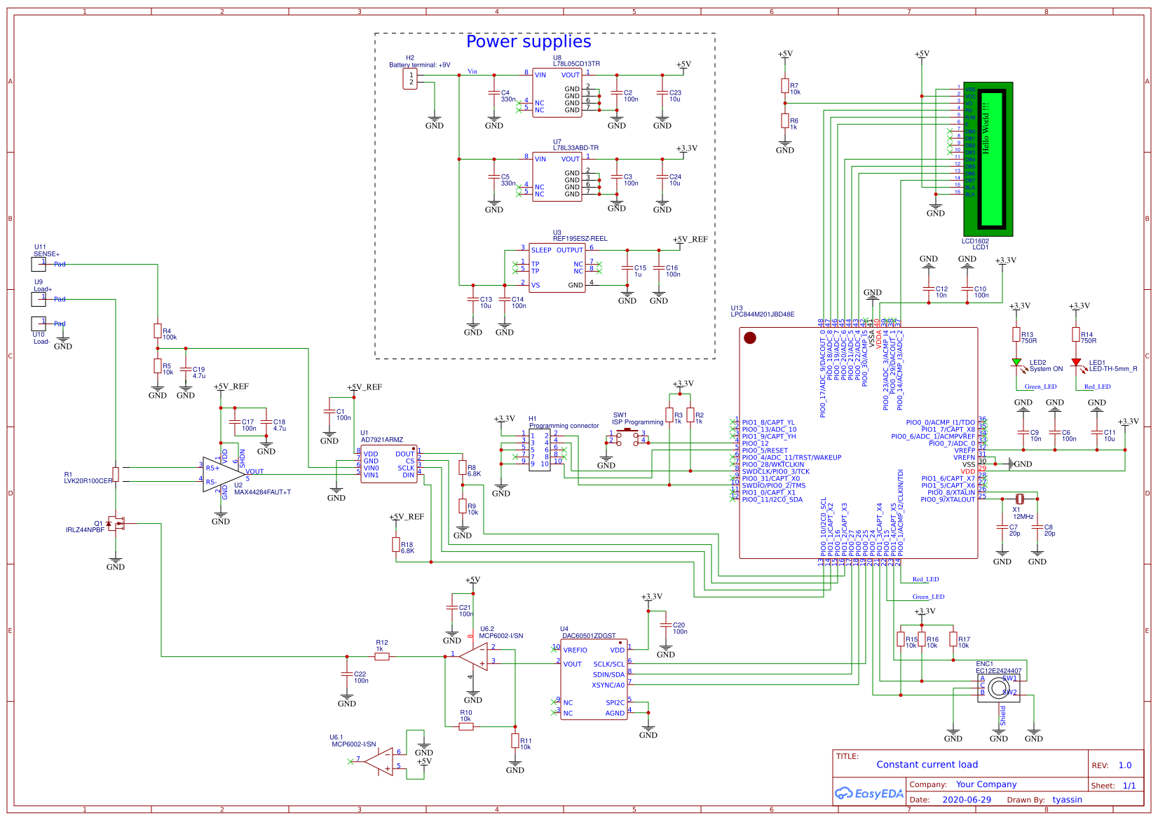 Constant curren\power load - EasyEDA open source hardware lab