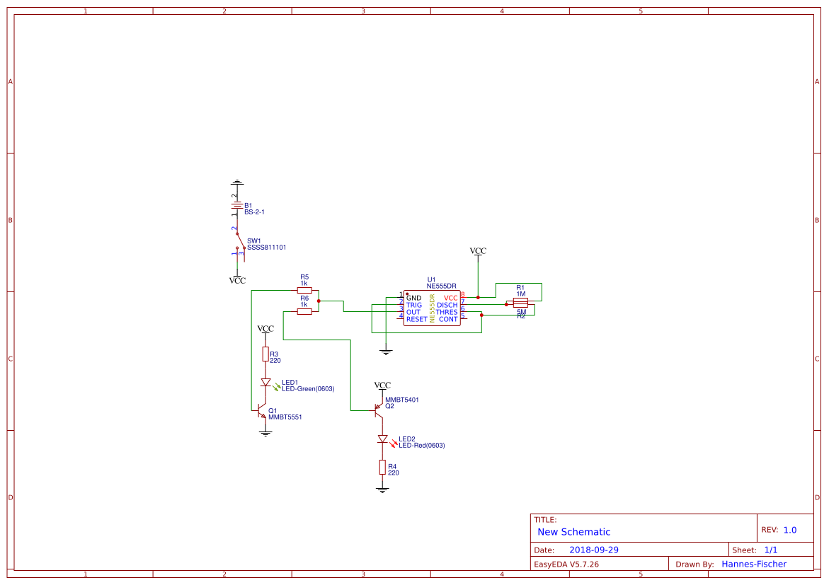 NE555 LED Blinky - EasyEDA open source hardware lab