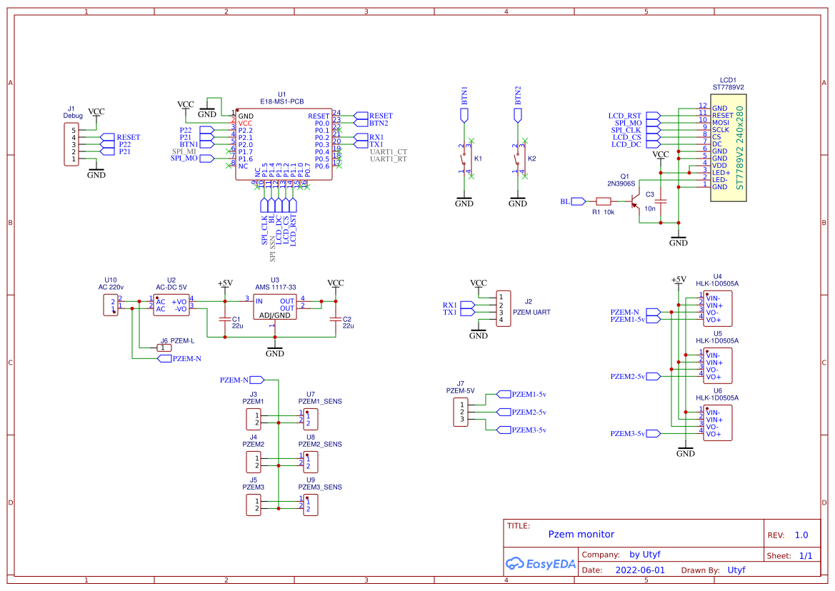 PzemMonitor - EasyEDA open source hardware lab